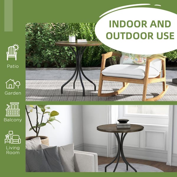 Galvanized Outside Table Round Outdoor Table In Galvanized Steel Made