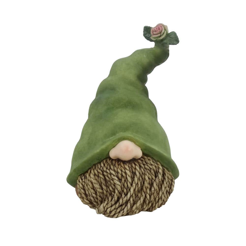 Alpine Corporation Gnome Head with Right Side Flower on Green Hat ...