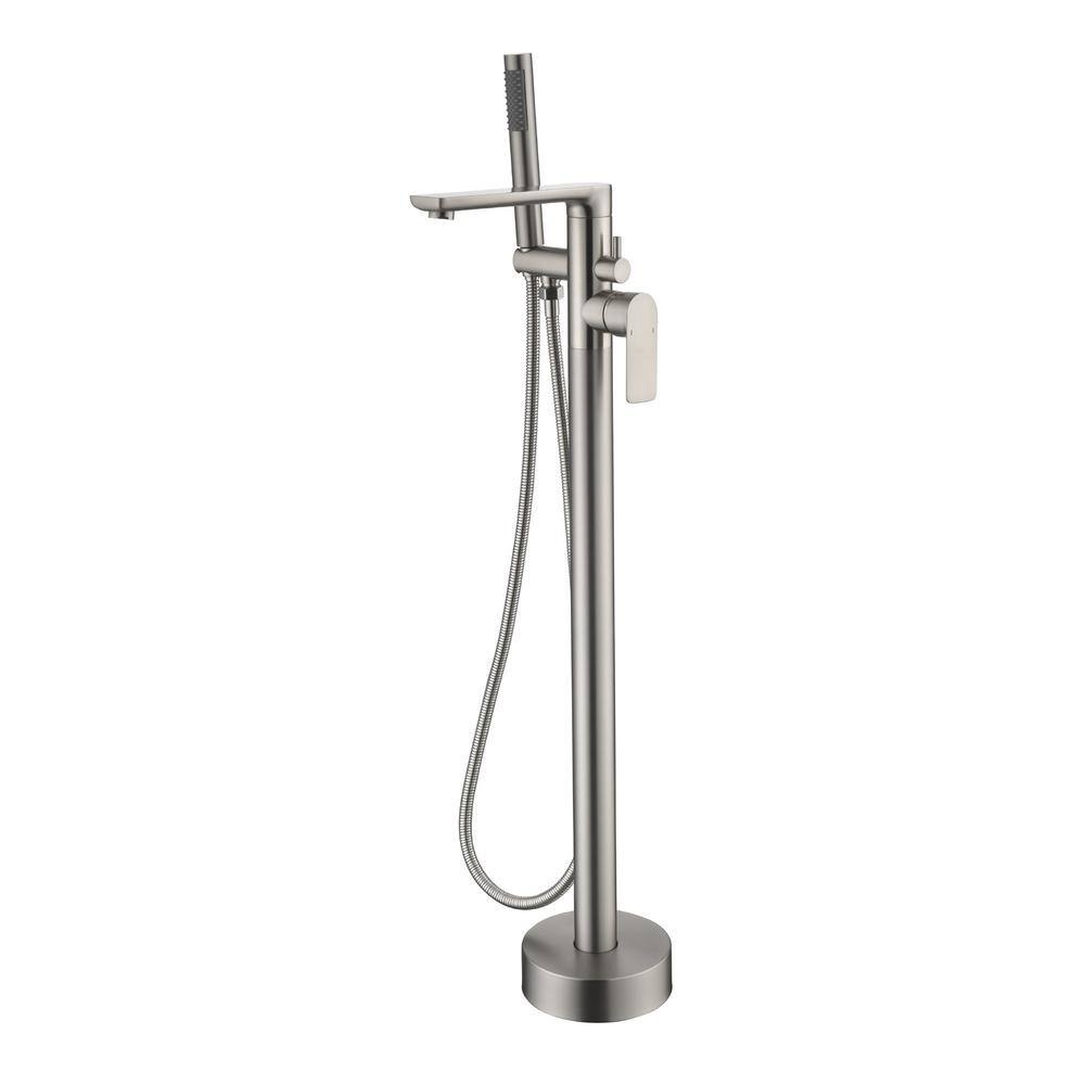 FORCLOVER Single-Handle Floor Mount Freestanding Tub Faucet with ...