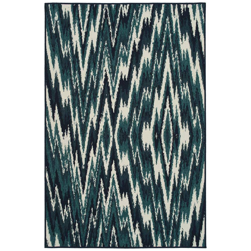 Kaleen Pianta Collection Teal 1'11" x 3'7" Rectangle Residential Indoor ...