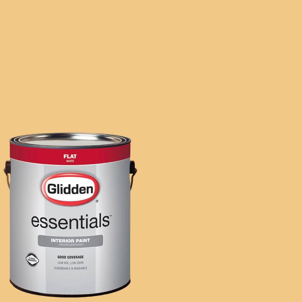 Glidden Essentials 1 gal. #HDGY02D Winter Wheat Flat Interior Paint ...