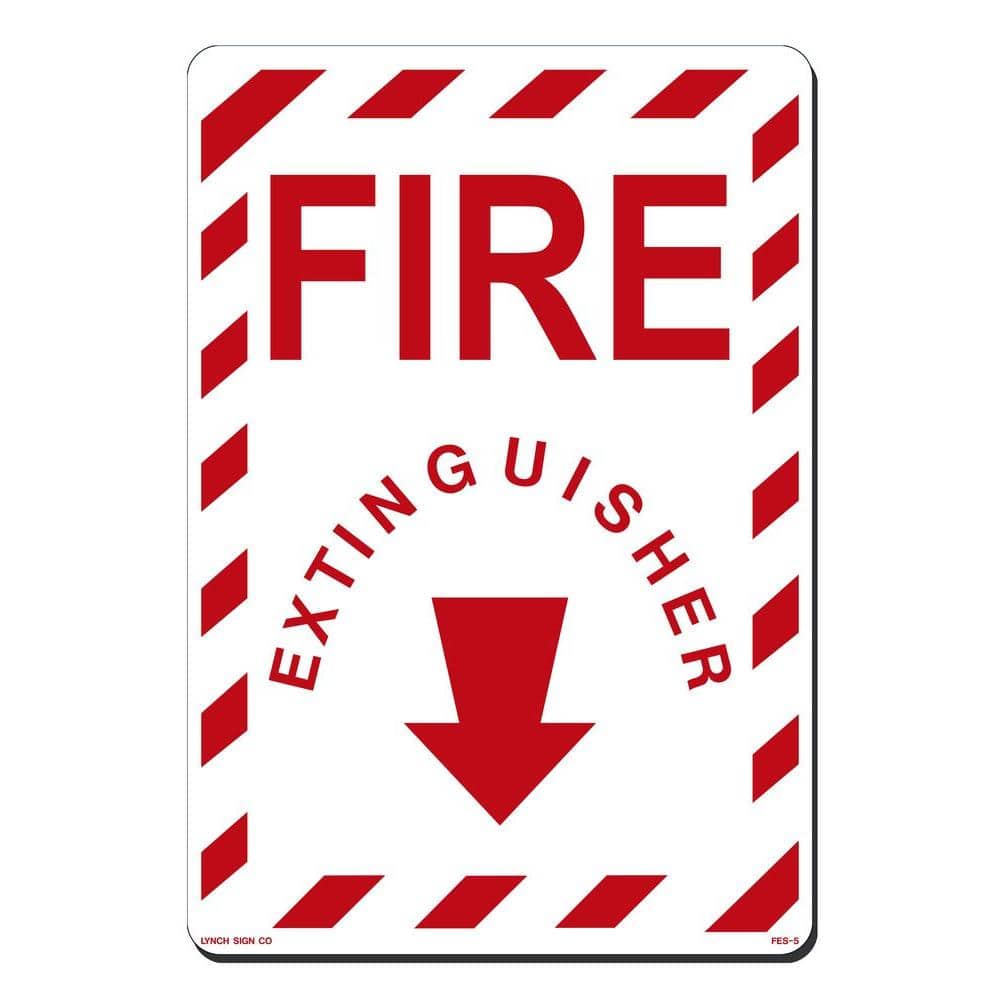 Lynch Sign 10 in. x 14 in. Fire Extinguisher with Arrow Down Sign ...
