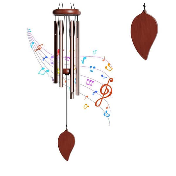 Primehome 32 in. Rose Gold Aluminum Wind Chimes - Deep Soothing Tone ...