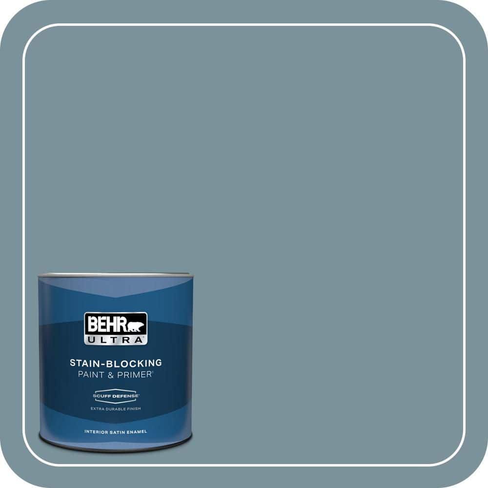 BEHR ULTRA 1 qt. #PMD-55 Silent Tide Extra Durable Satin Enamel ...