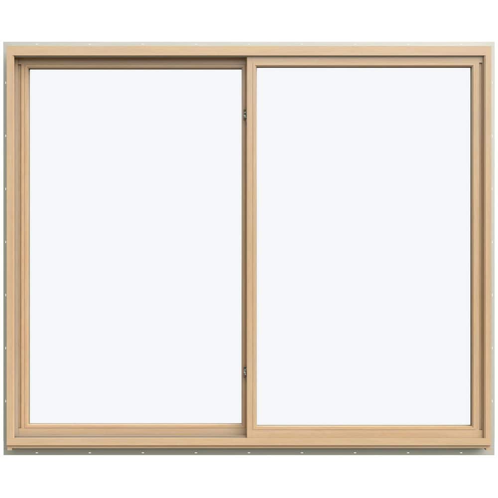 JELD-WEN 71.3125 in. x 59.5625 in. W-5500 Left-Hand Sliding Wood Clad ...
