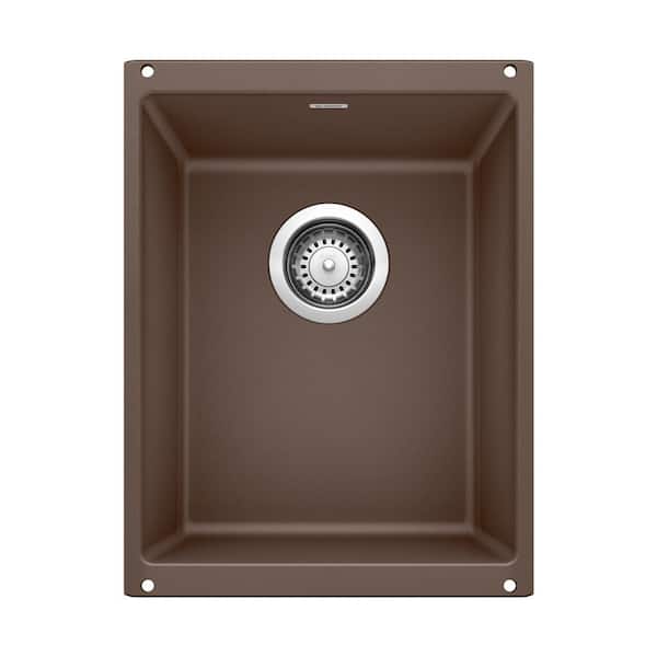 Blanco PRECIS Brown Granite Composite 13.75 in. Undermount Bar Sink in ...