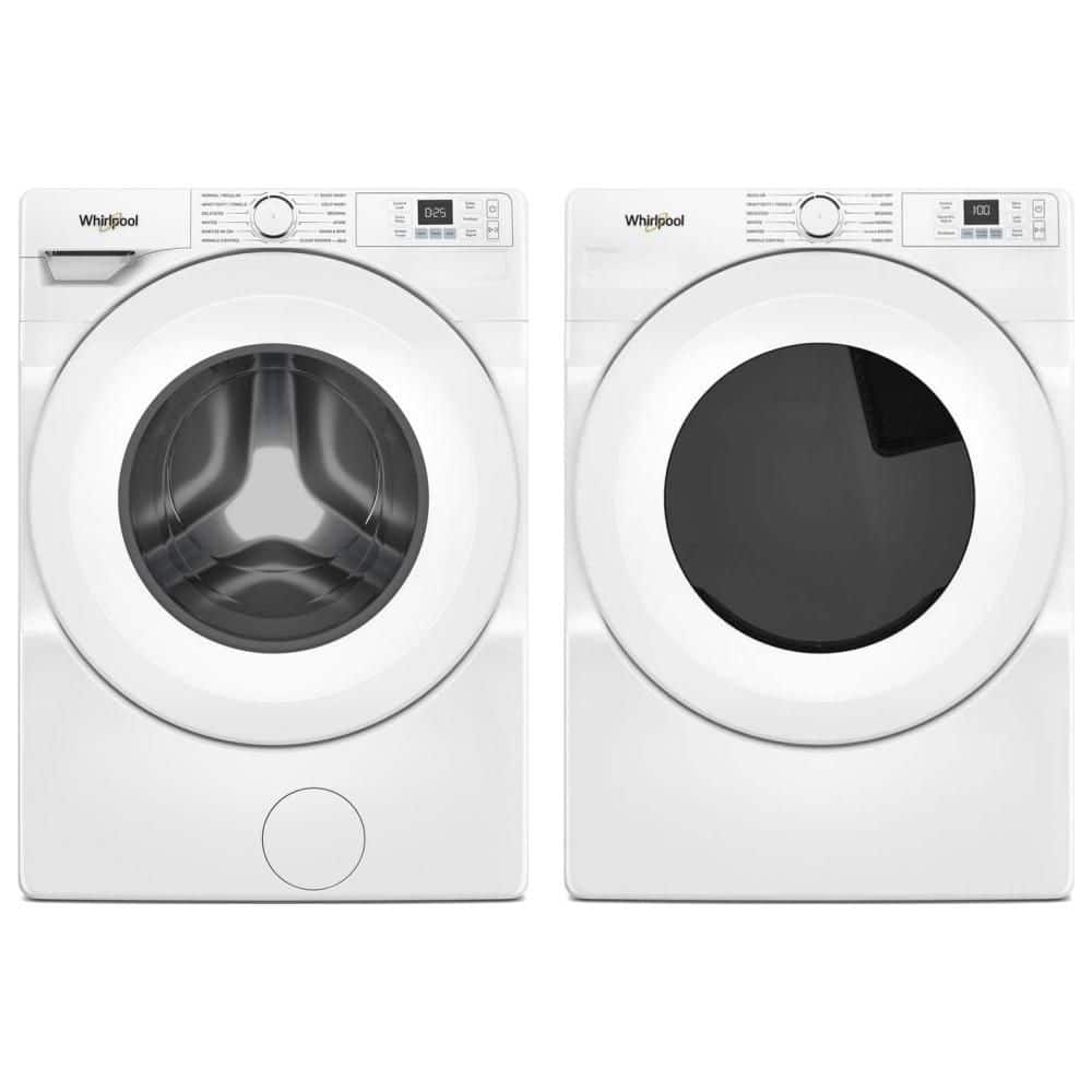 Whirlpool 4.5 cu. ft. White Front Load Washer with Tumble Fresh and 7.4 ...