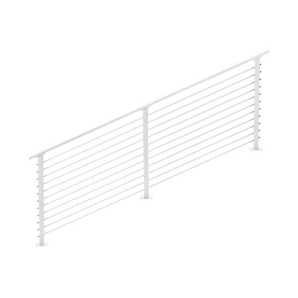 CityPost 8 ft. Stair Cable Railing in White CP-8-W-S - The Home Depot