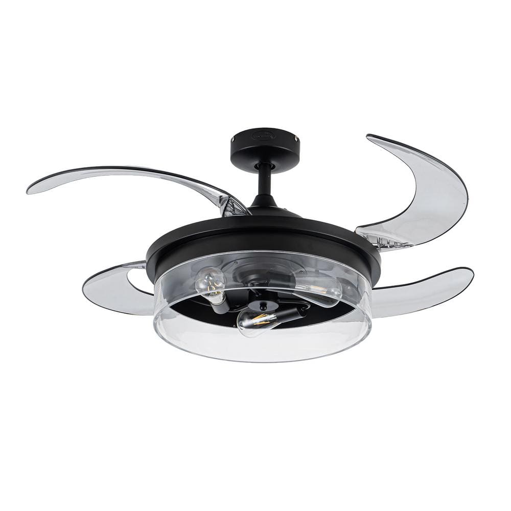 Fanaway Brisbane 48 in. Indoor Matt Black Retractable Ceiling Fan with ...