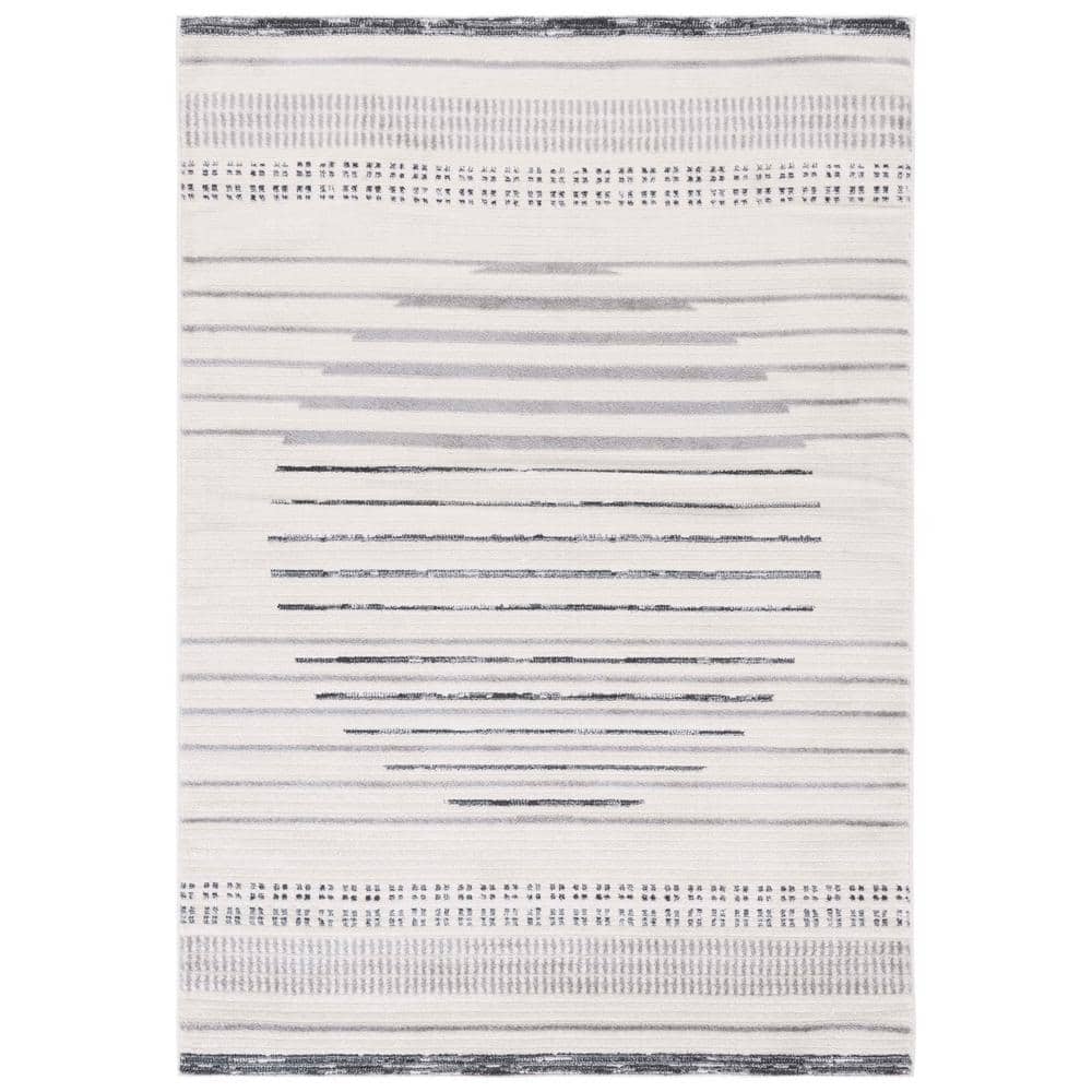 SAFAVIEH Alamo Ivory/Gray 5 ft. x 8 ft. Modern Geometric Area Rug ...