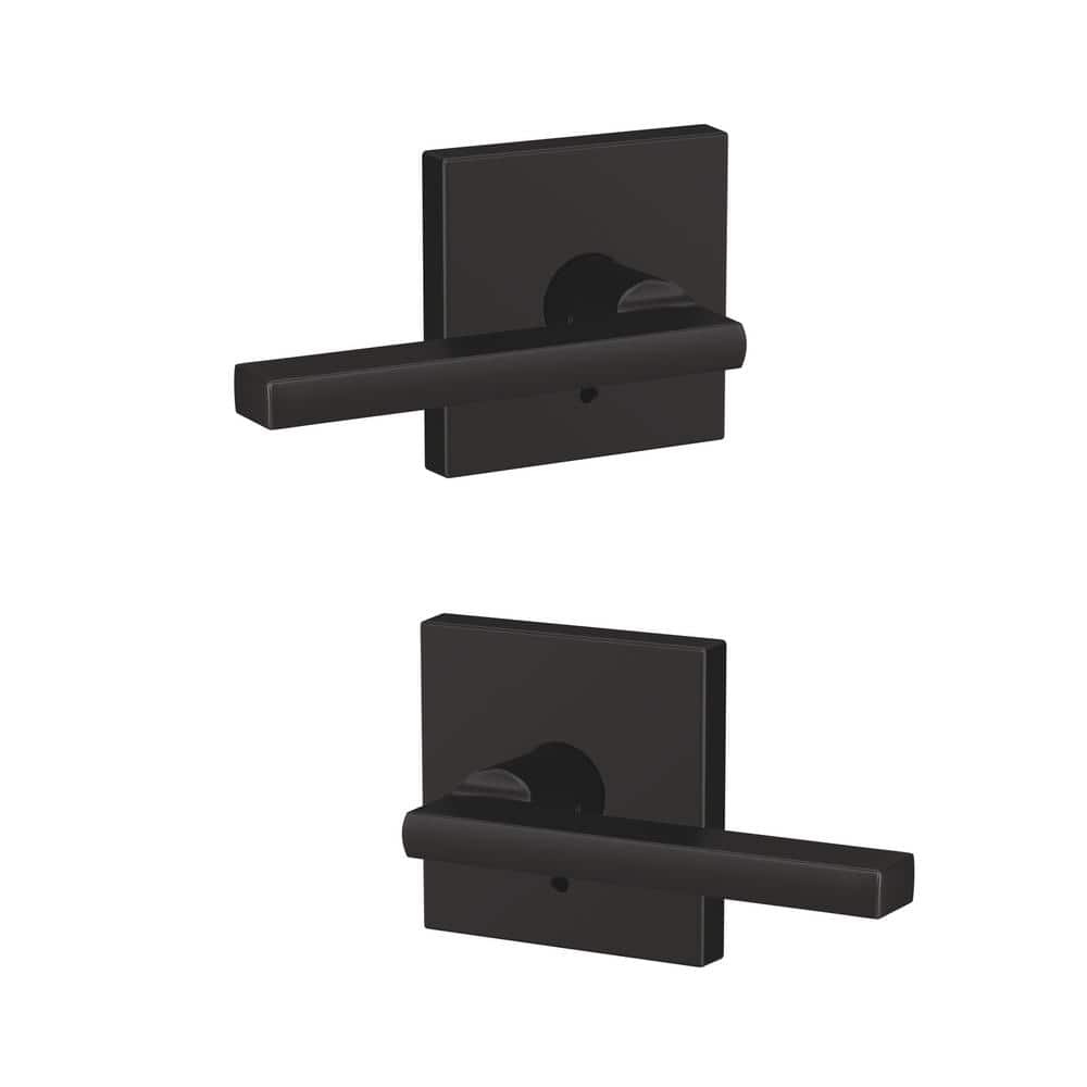 Schlage Custom Latitude Matte Black Collins Trim Dummy Door Lever (2 ...