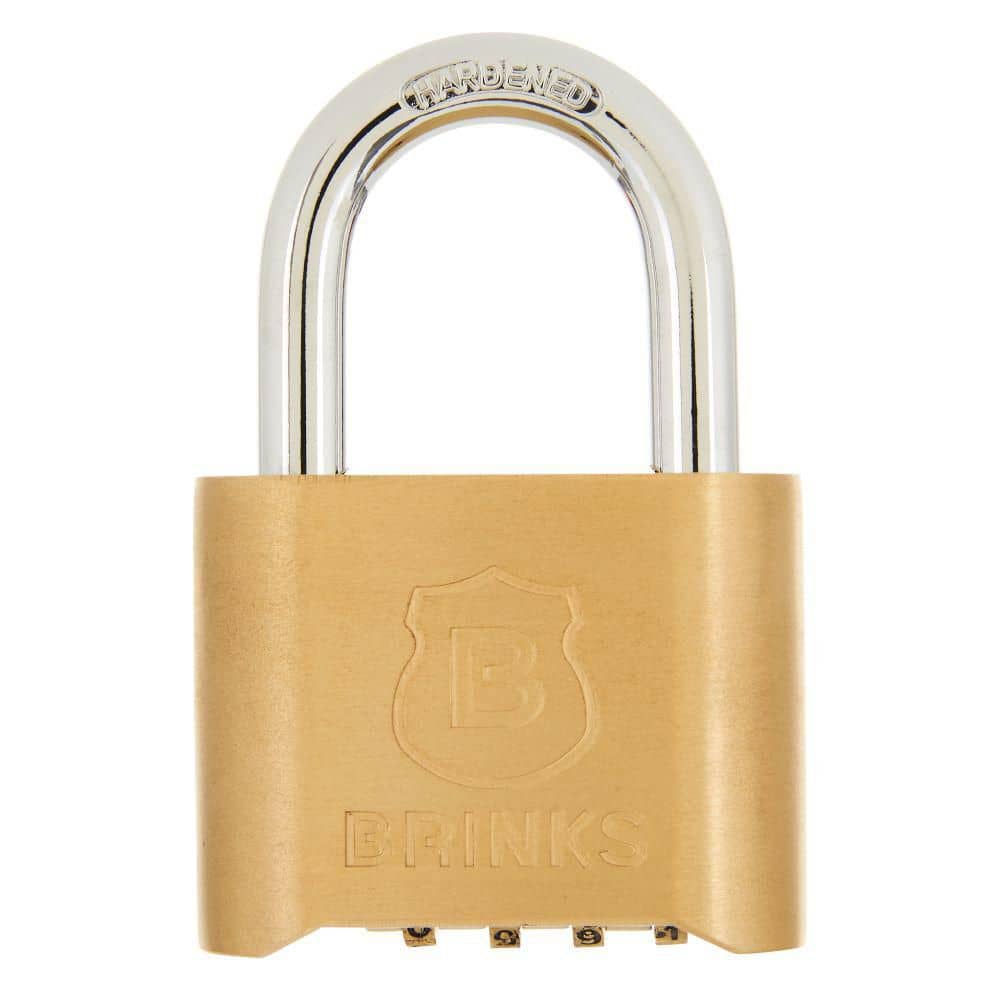Brinks 1-7/8-in. (50 mm) Solid Brass 4-Dial Resettable Combination Padlock 171-50051 - The Home ...