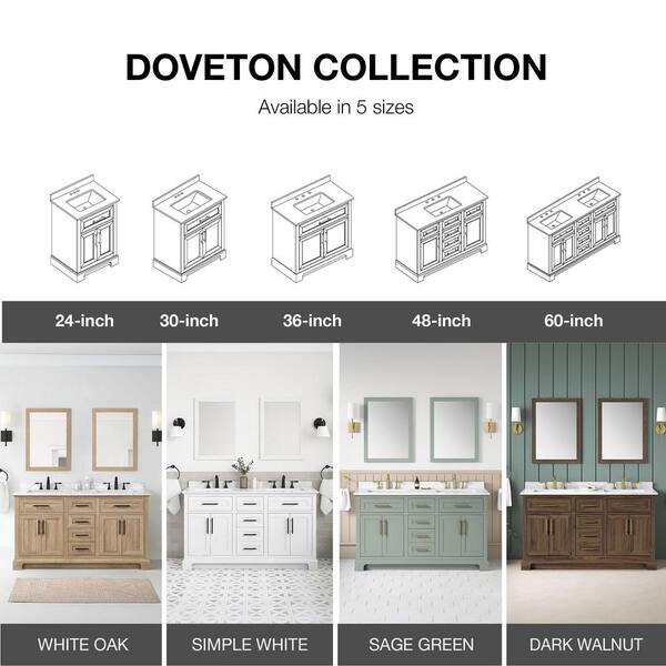 Home Decorators Collection Doveton 60 in. Double Sink Freestanding ...