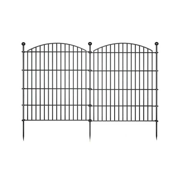Justincity 32 in. L x 29 in. H Black Metal No-Dig Outdoor Dog Garden ...
