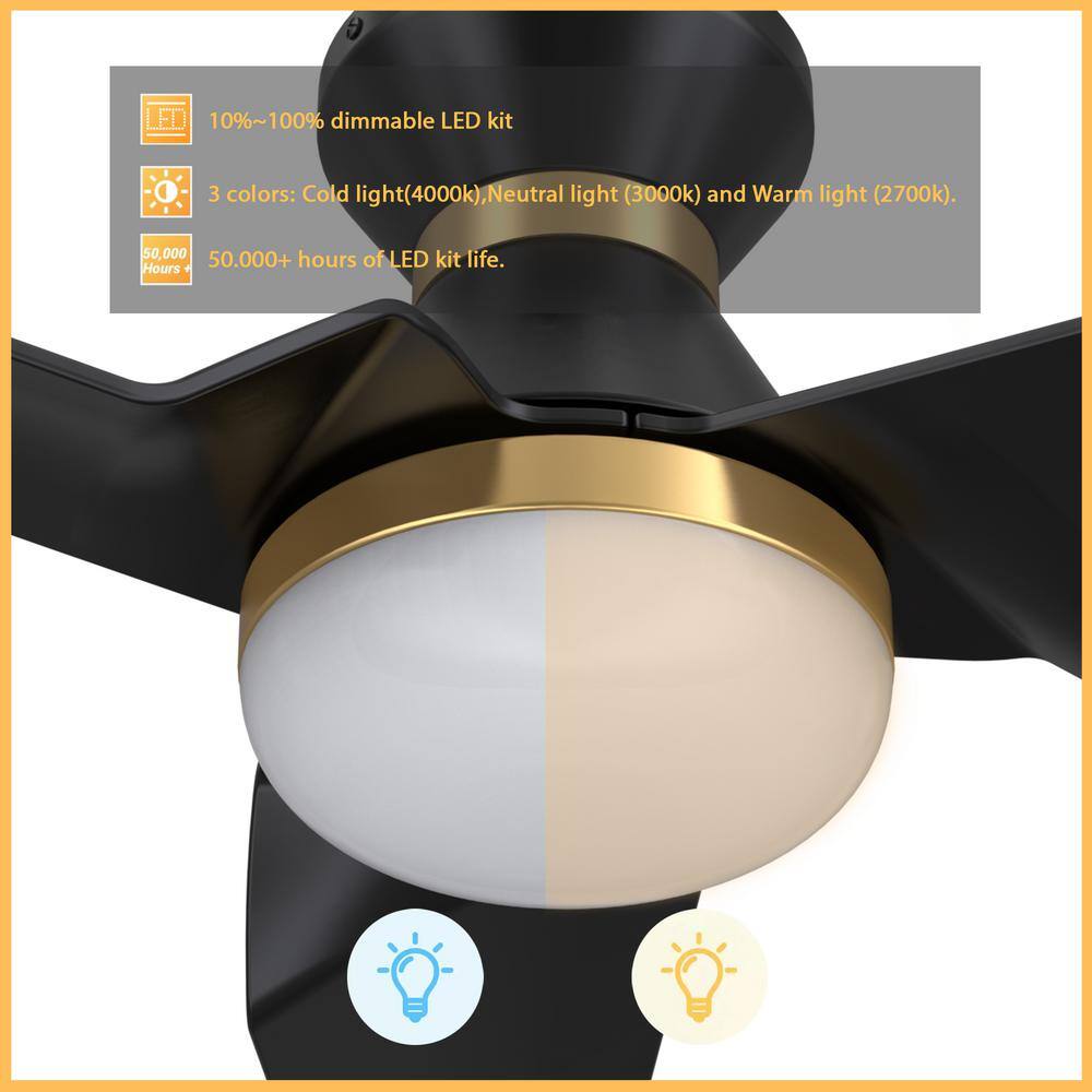 Buy Jett 52 in. Dimmable LED Indoor/Outdoor Black Smart Ceiling Fan ...
