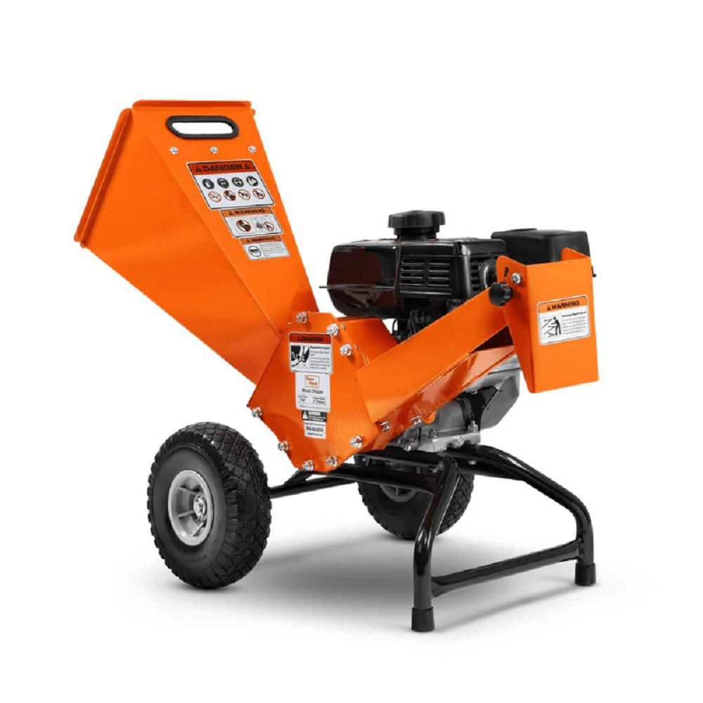 SuperHandy Compact Wood Chipper – 3 in. Capacity, 7 HP Gas Engine ...