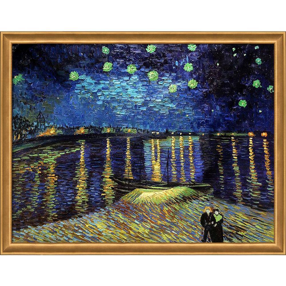 LA PASTICHE Starry Night Over the Rhone by Vincent Van Gogh Muted Gold ...