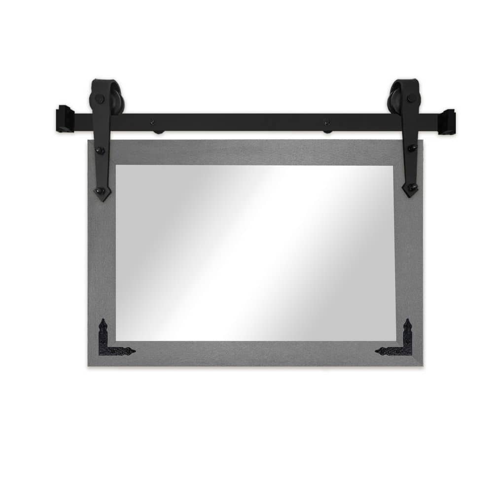 Rayne Mirrors (33 in. W x 40 in. H) Dark Silver Vertical Mirror with ...