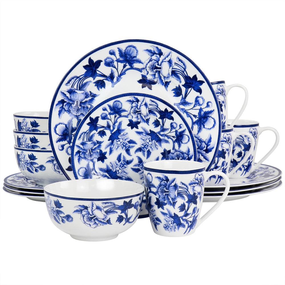 MARTHA STEWART Martha Stewart 16 Piece Blue Vintage Fine Ceramic ...