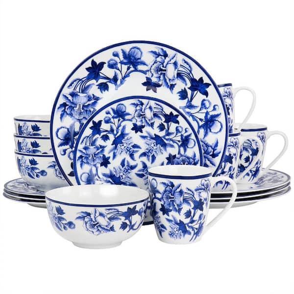 MARTHA STEWART Martha Stewart 16 Piece Blue Vintage Fine Ceramic ...