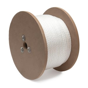Rope King 3/8 in. x 500 ft. Solid Braided Nylon Rope White SBN-38500 ...