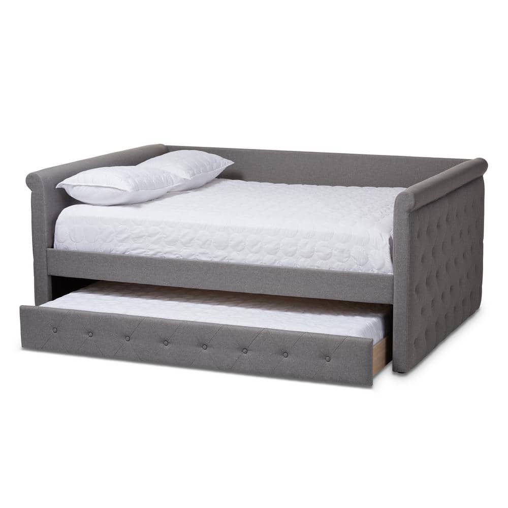Baxton Studio Alena Gray Trundle Daybed 147-8725-HD - The Home Depot