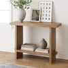 Nathan James Virgo 40 in. Light Brown Farmhouse Wooden Console Table, 2 ...