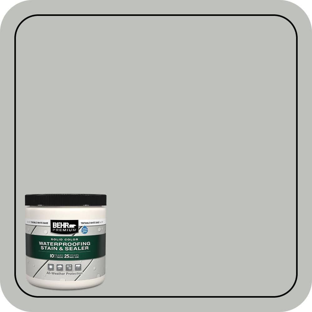 BEHR PREMIUM 8 oz. #SC-365 Cape Cod Gray Solid Color Waterproofing ...