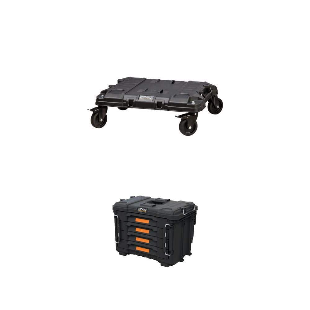 RIDGID Dolly 24 in. x 18 in. Black Modular Tool Cart and 2.0 Pro Gear ...