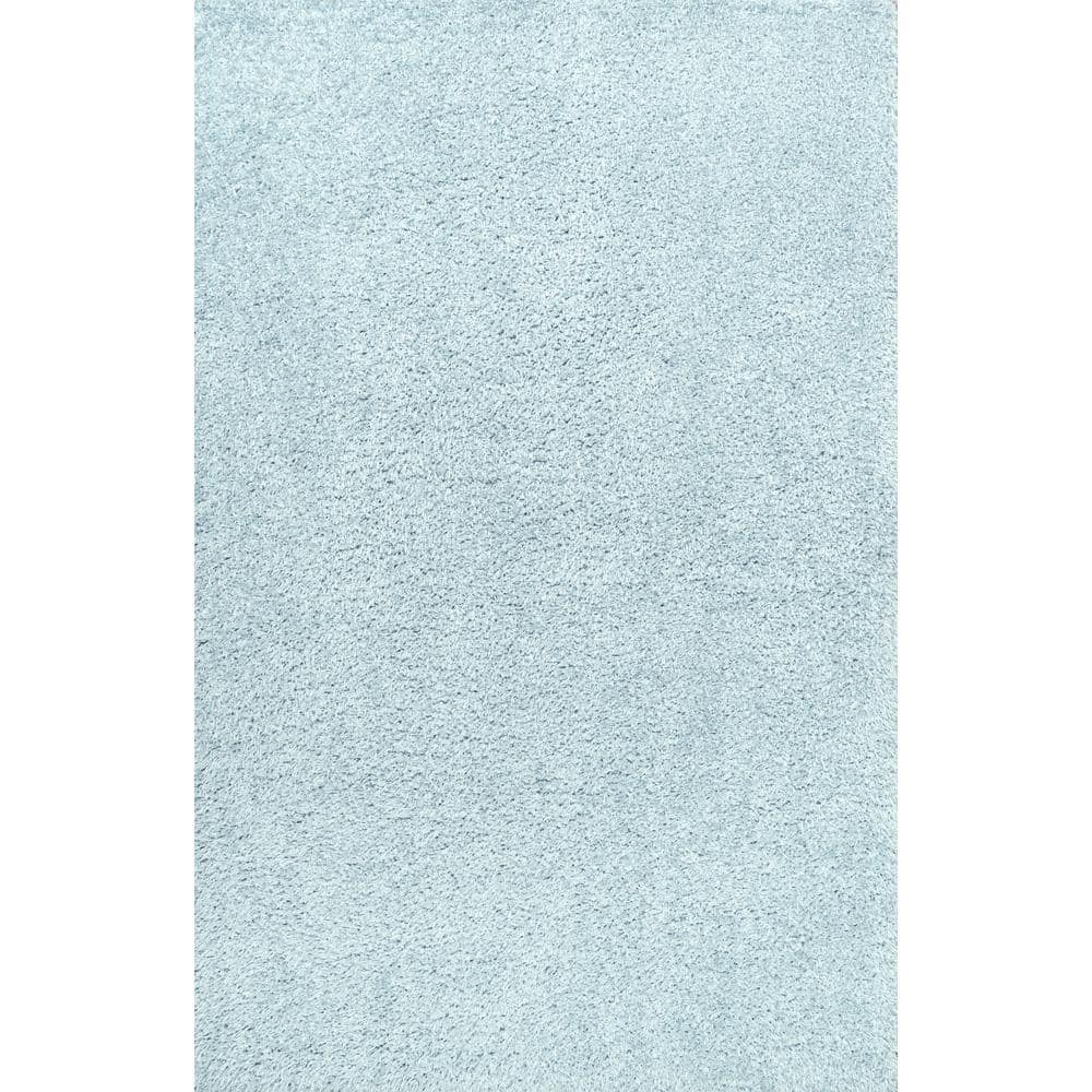 JONATHAN Y Clayton Coastal Light Blue 4 ft. x 6 ft. Solid Glam Shag ...