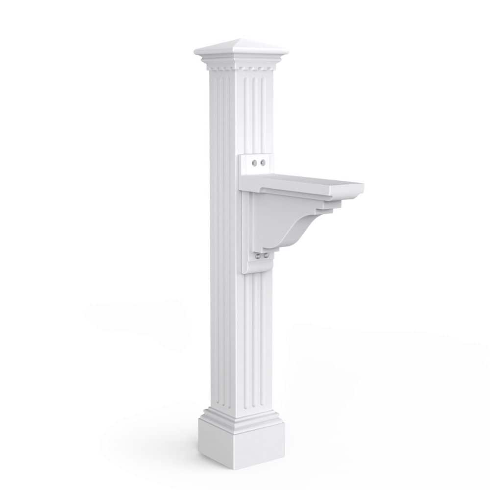 Mayne Manchester Decorative Polyethylene Mailbox Post, White 5852-W ...