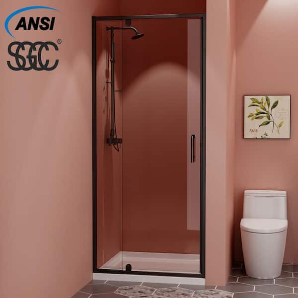 ES-DIY 32 to 36 in. W x 72 in. H Pivot Framed Swing Corner Shower Panel ...