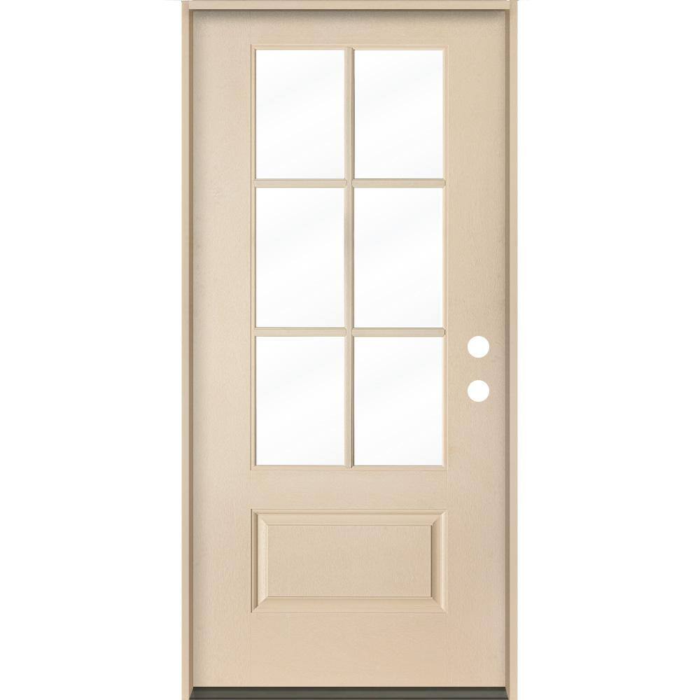 Krosswood Doors 36 in. x 79 in. Modern Farmhouse Clear Glass Window ...