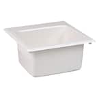 MUSTEE 15 in. x 15 in. Fiberglass Self-Rimming Bar Sink in White 20 ...
