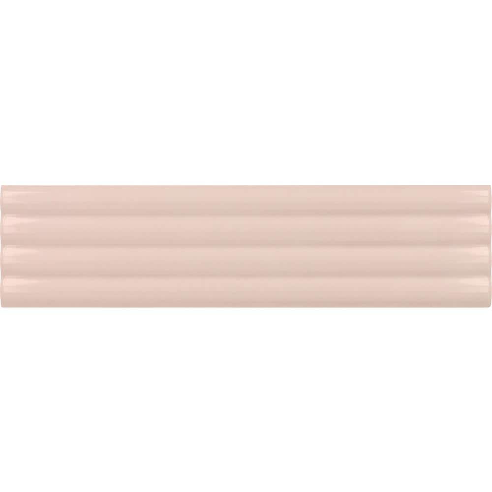 Apollo Tile Arte 1.97 in. x 7.87 in. Glossy Pink Ceramic Subway Deco ...