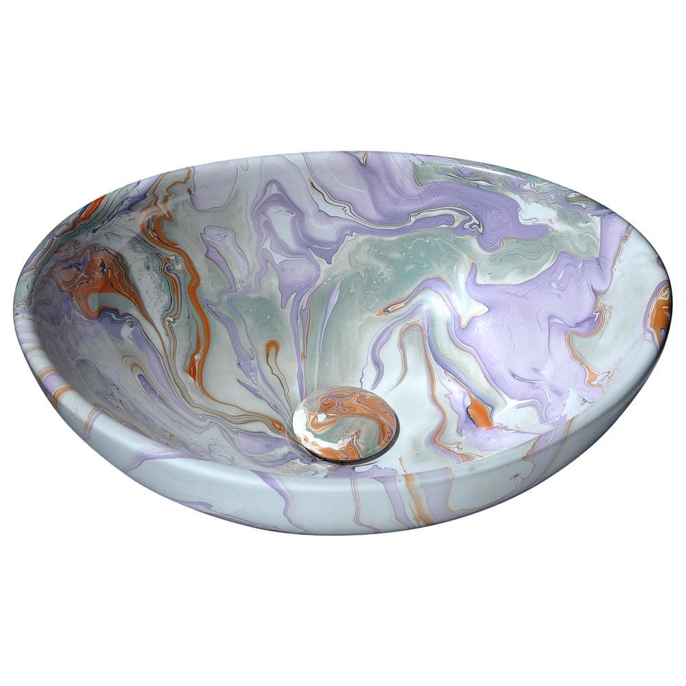 ANZZI Sona Series Oval Ceramic Vessel Sink in Marbled Adobe LS-AZ274 ...