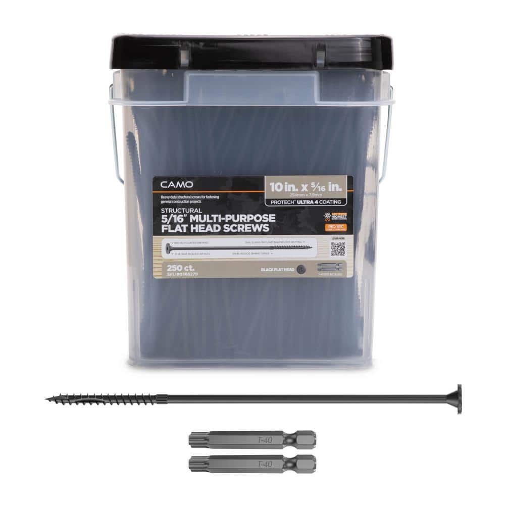 CAMO 5/16 in. x 10 in. Star Drive Flat Head Multi-Purpose Structural ...