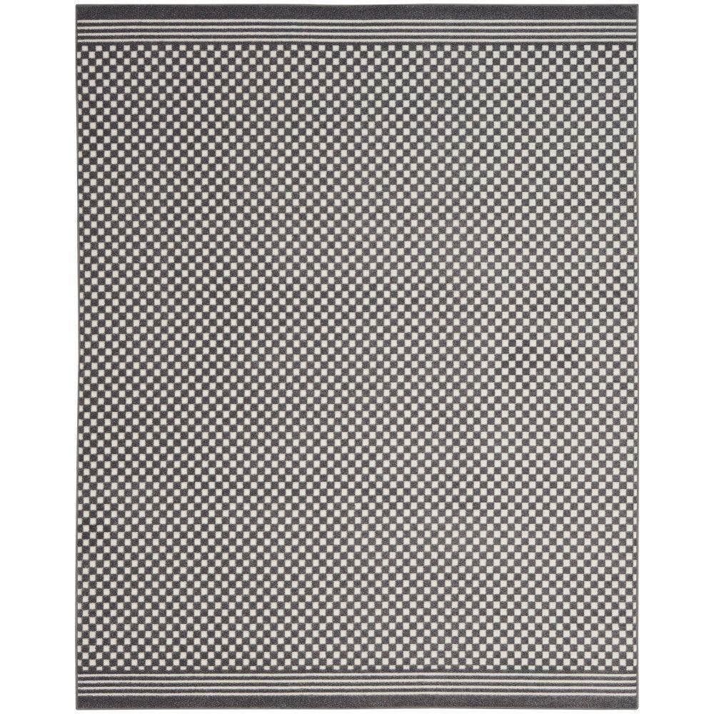 Nourison Casual Grey 8 ft. x 10 ft. Checker Contemporary Area Rug ...