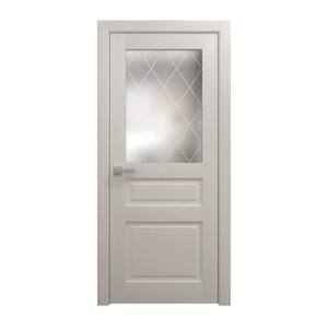 Sartodoors 32 in. x 80 in. Frosted Glass Painted White Oak Solid Wood ...