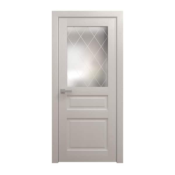 Sartodoors 36 in. x 96 in. Cognac Oak Color Solid Wood Swing Door With ...