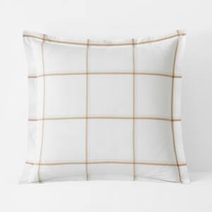 The Company Store Window Pane Plaid T200 Yarn Dyed Wheat Full Cotton Percale Duvet Cover 50635D ...
