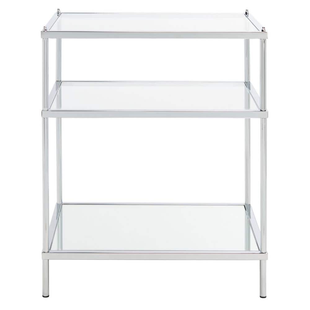 SAFAVIEH Noelia 22 in. Chrome Rectangle Glass End Table ACC6203D - The ...