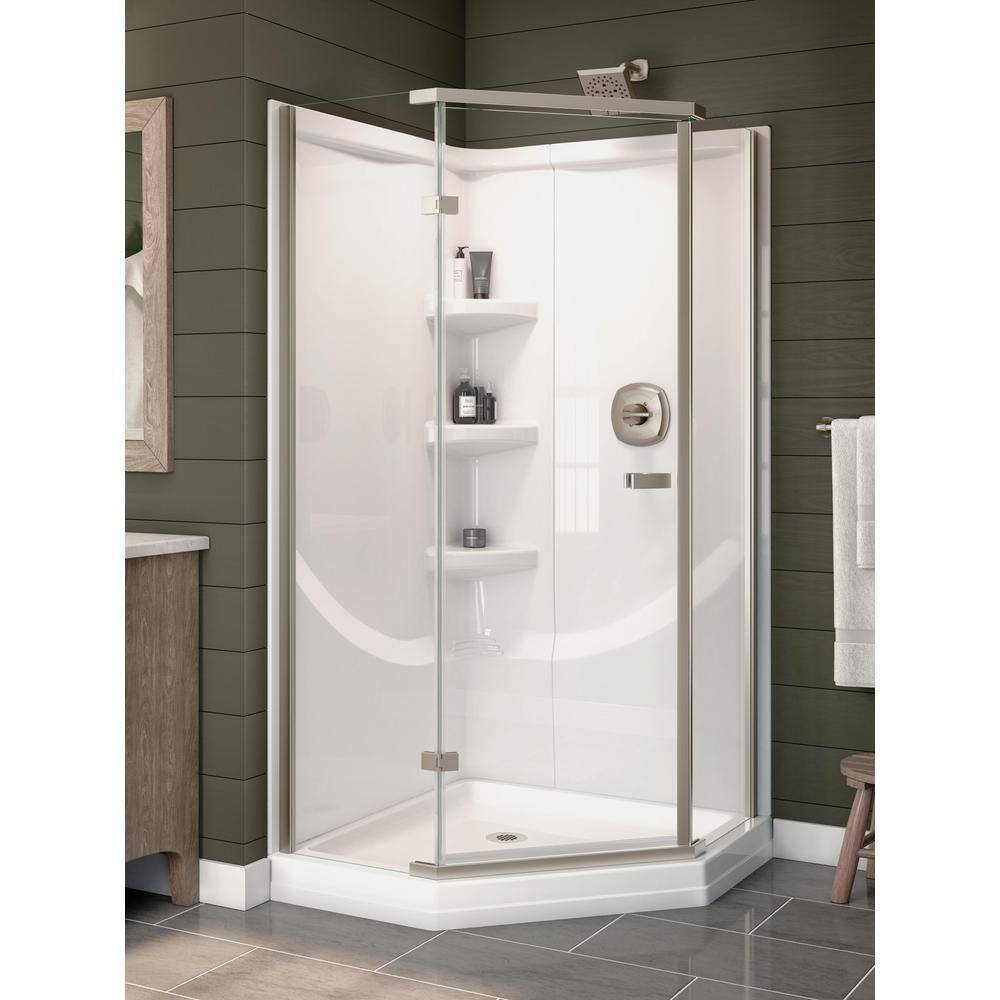 Delta 38 In L X 38 In W X 72 In H Corner Drain Neo Angle Base Wall Delta 38 In L X 38 In W X 72 In H Corner Drain Neo Angle Base Wall