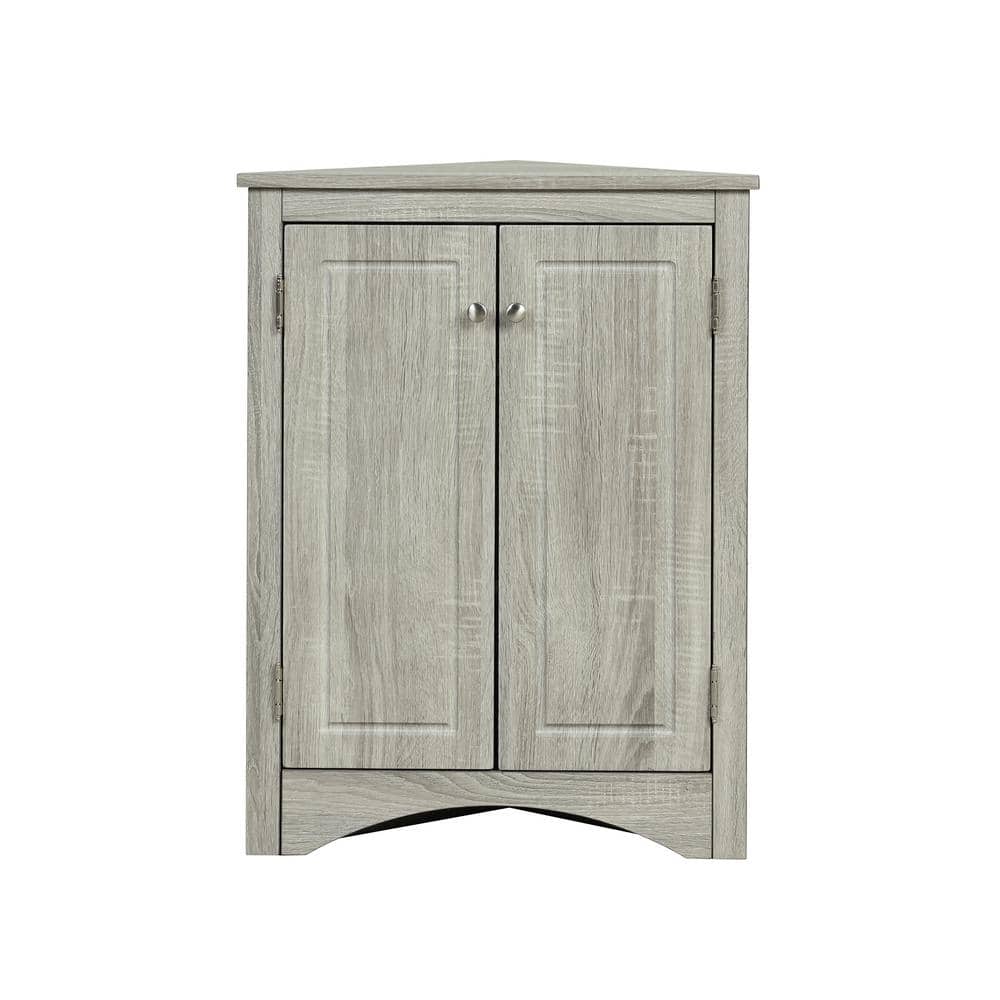 Modern Oak Gray MDF Triangle Storage Cabinet with Adjustable Shelves ...