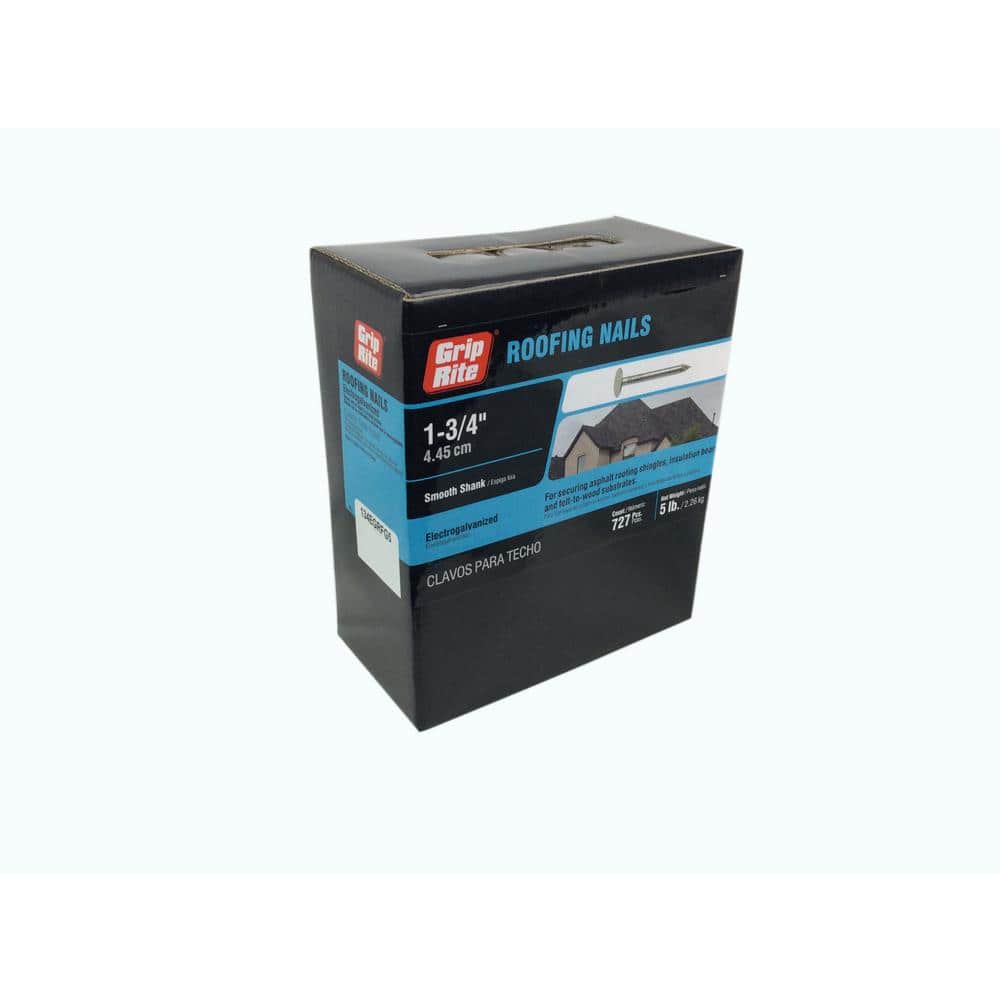 Grip-Rite 1-3/4 in. x 11-Gauge Electrogalvanized Flat Head Smooth Shank ...