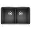 Blanco DIAMOND Coal Black Granite Composite 32.06 in. 50/50 Double Bowl ...
