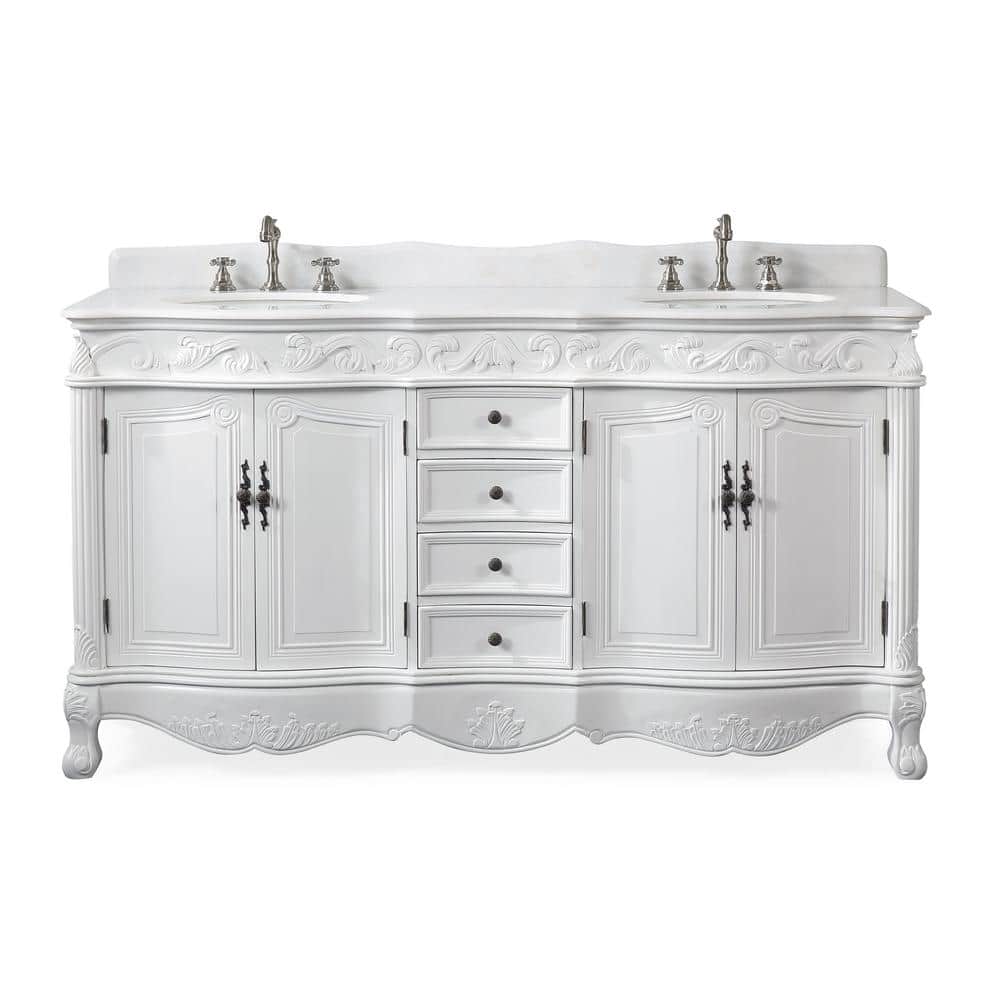 Benton Collection Beckham 64 in. W x 22 in. D x 36 in. H Double Sink ...