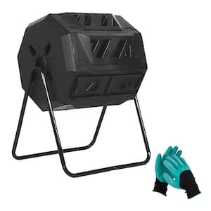 SVOPES 43 gal. Dual Chamber Compost Bin, Rotating Tumbler with 2 ...