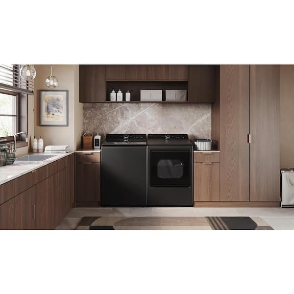 LG 7.3 cu. ft. Vented SMART Electric Dryer in Matte Black with EasyLoad ...