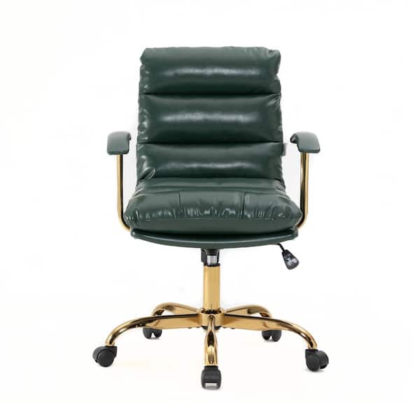 Green leather office chair store